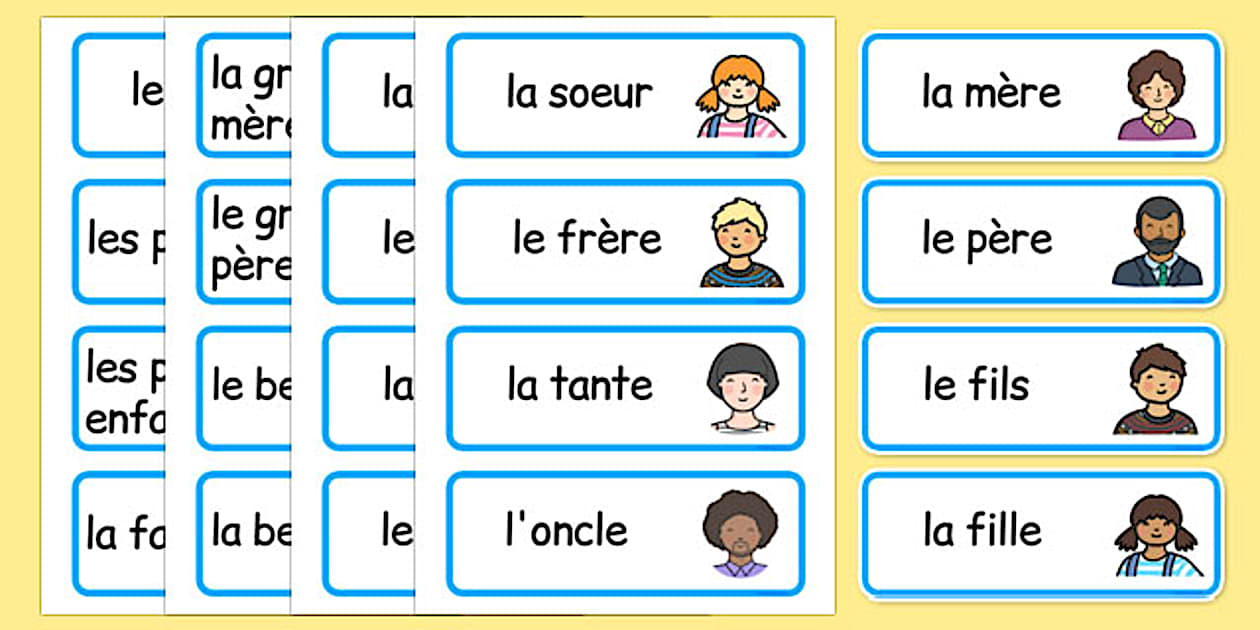 ma famille Word Cards French (teacher made) - Twinkl
