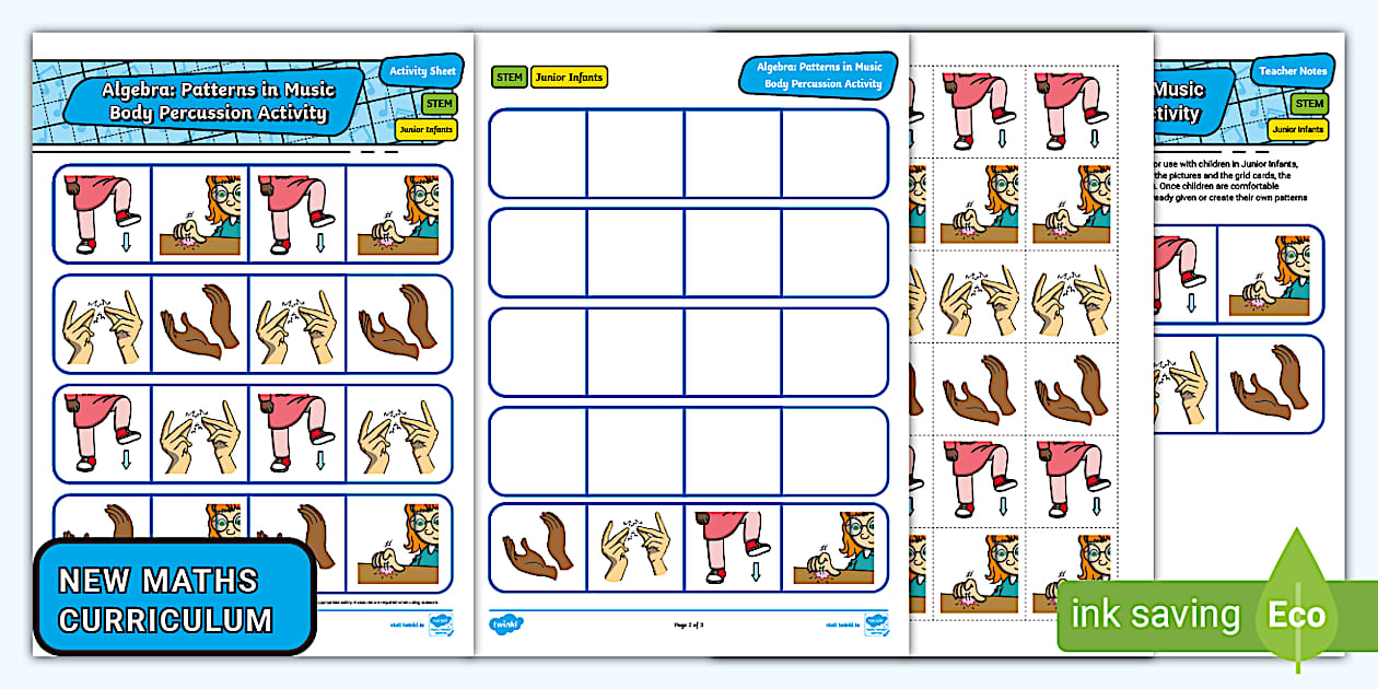 Algebra Patterns in Music Body Percussion Activity - Twinkl