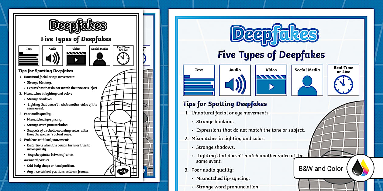 Deepfakes Media Literacy Poster for 6th-8th Grade - Twinkl