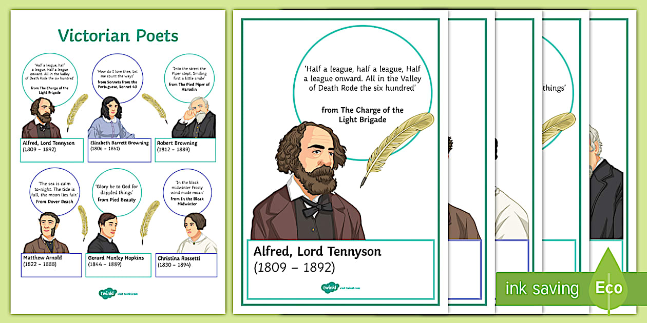 GCSE Victorian Poets Display Posters (teacher made) - Twinkl