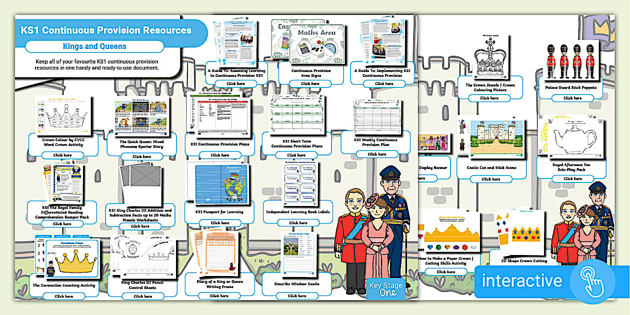 KS1 Continuous Provision Kings and Queens Resources - Twinkl