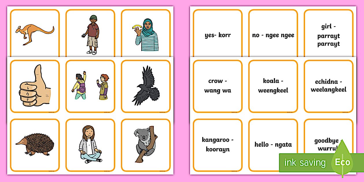 Gunditjmara Aboriginal Language Matching Cards - The Ways In Which ...