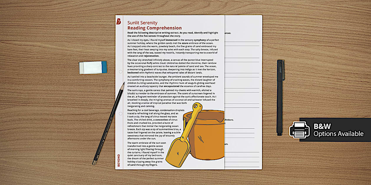 Five Senses Descriptive Writing Activity Sheet | Twinkl