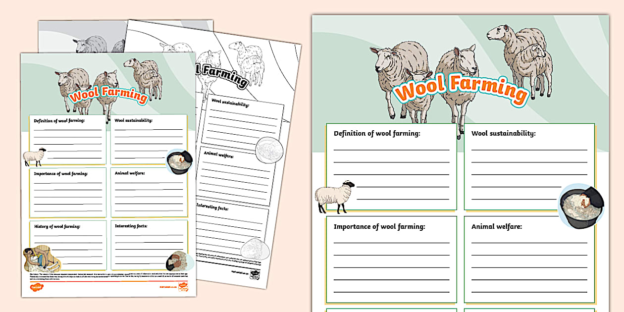 Wool Farming Fact File Template - Twinkl