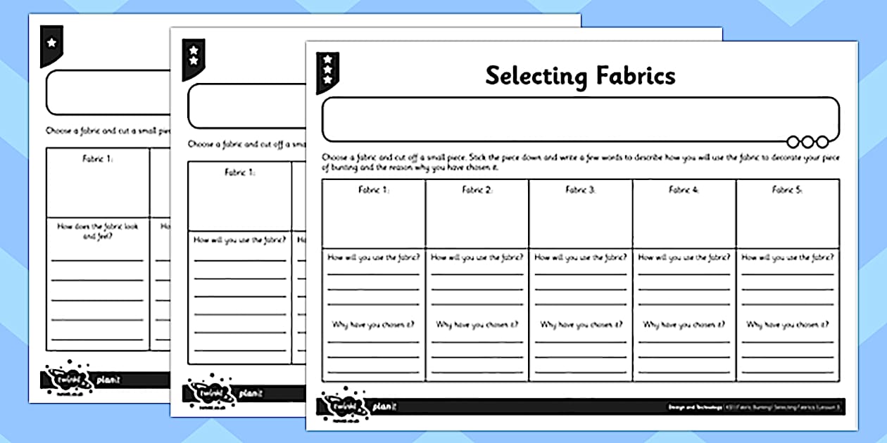 Editable Worksheet Selecting Fabrics (teacher made) - Twinkl