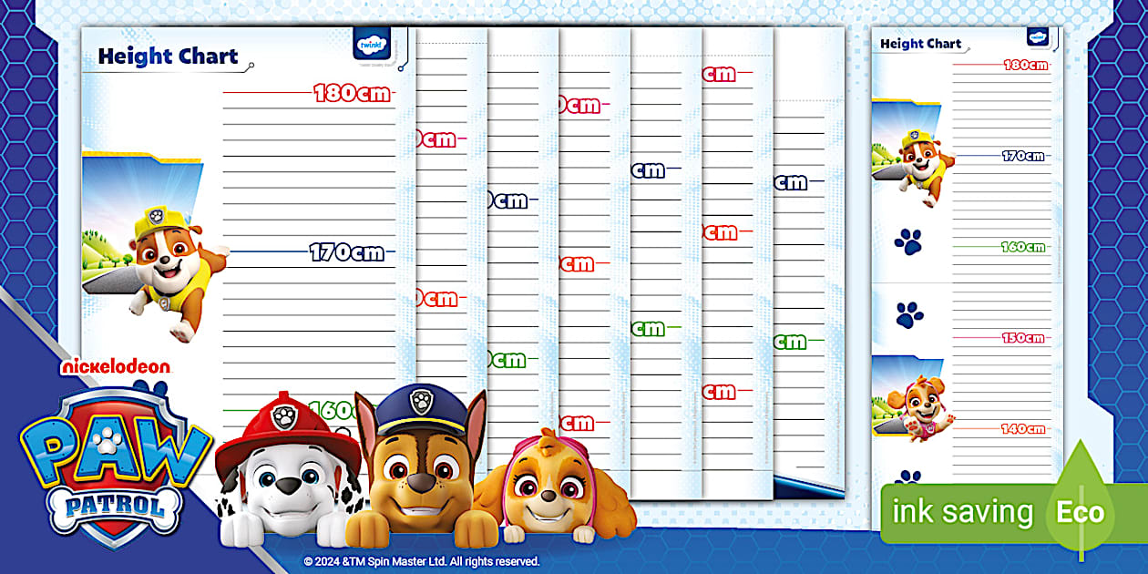 FREE! - PAW Patrol: Height Chart (teacher made) - Twinkl