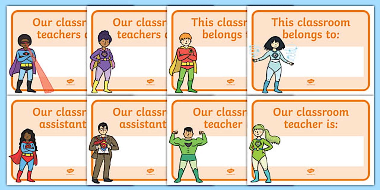 Editable Superhero Classroom Welcome Signs (teacher made)