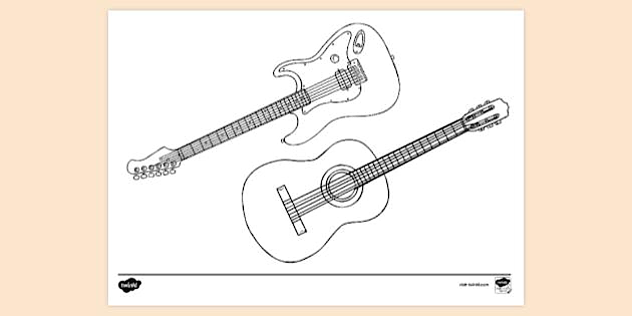 Guitar Colouring Page | Colouring Sheets (teacher made)