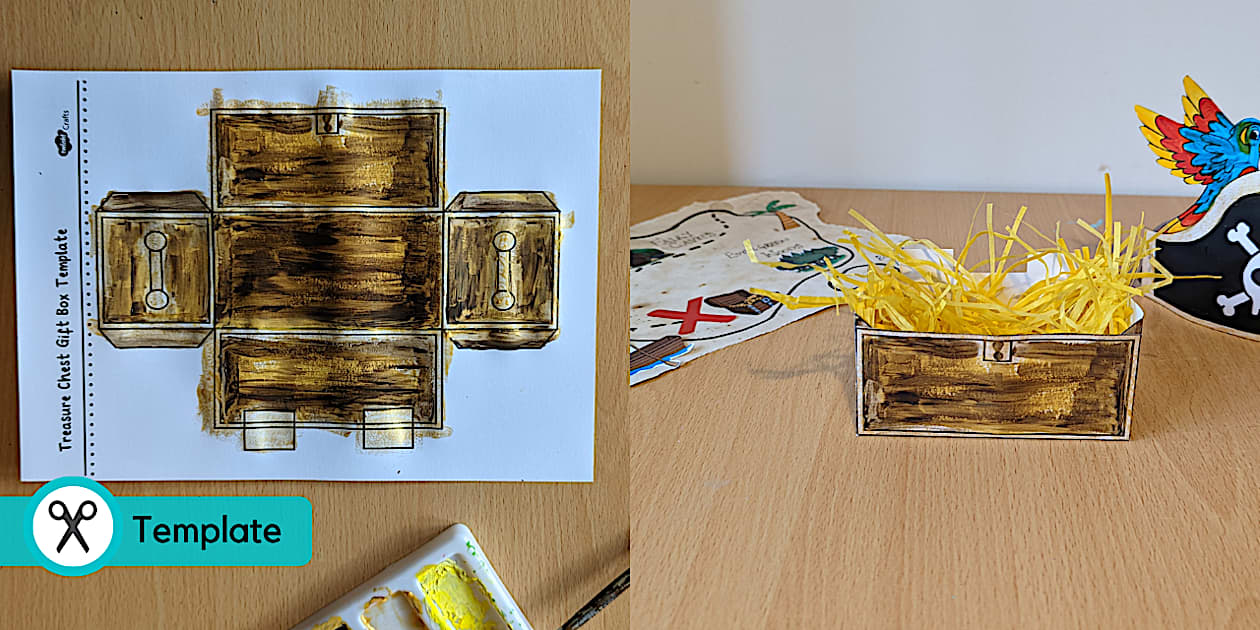 Treasure Chest Gift Basket | Printable Template - Twinkl
