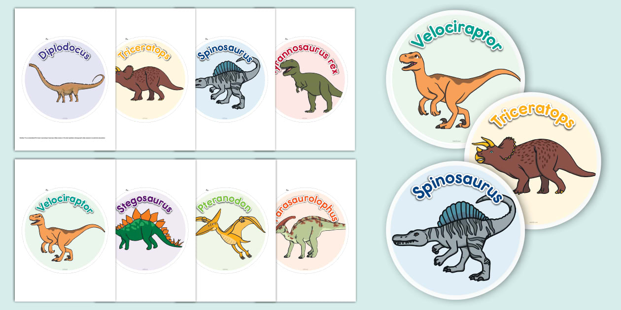 Dinosaur Names Circle Display Cut-Outs (Teacher-Made)