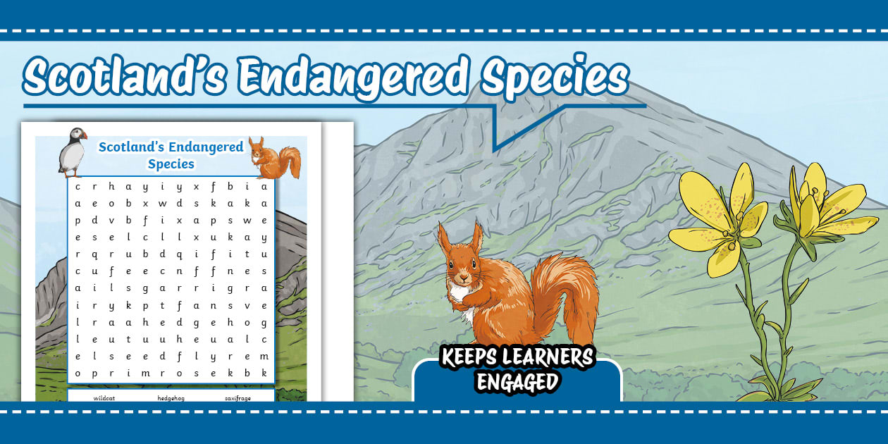 Scotland's Endangered Species Word Search