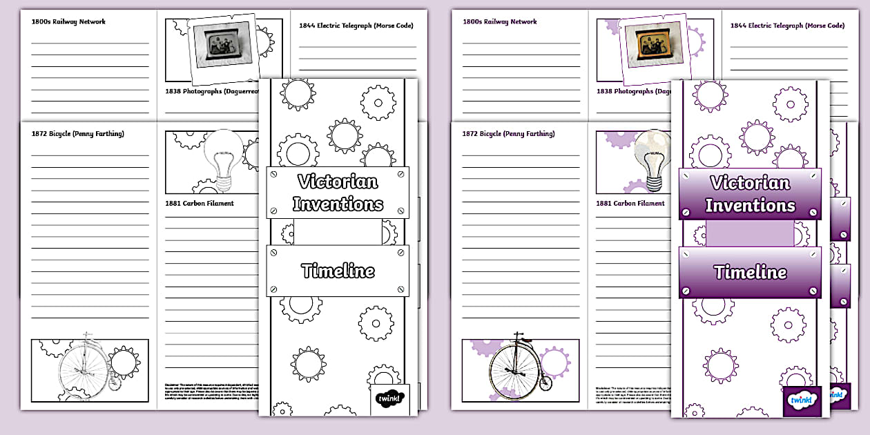 Victorian Inventions Timeline Leaflet Template - Twinkl