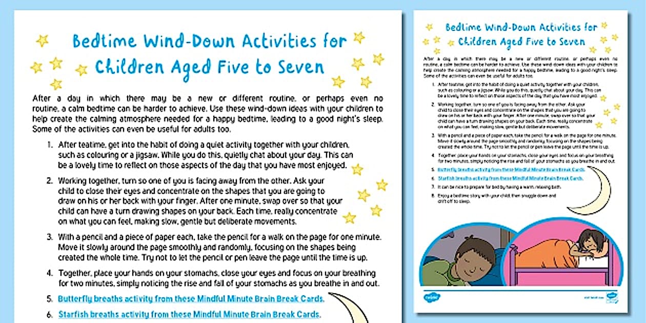 Bedtime Wind-Down Activities for Children Aged Five to Seven