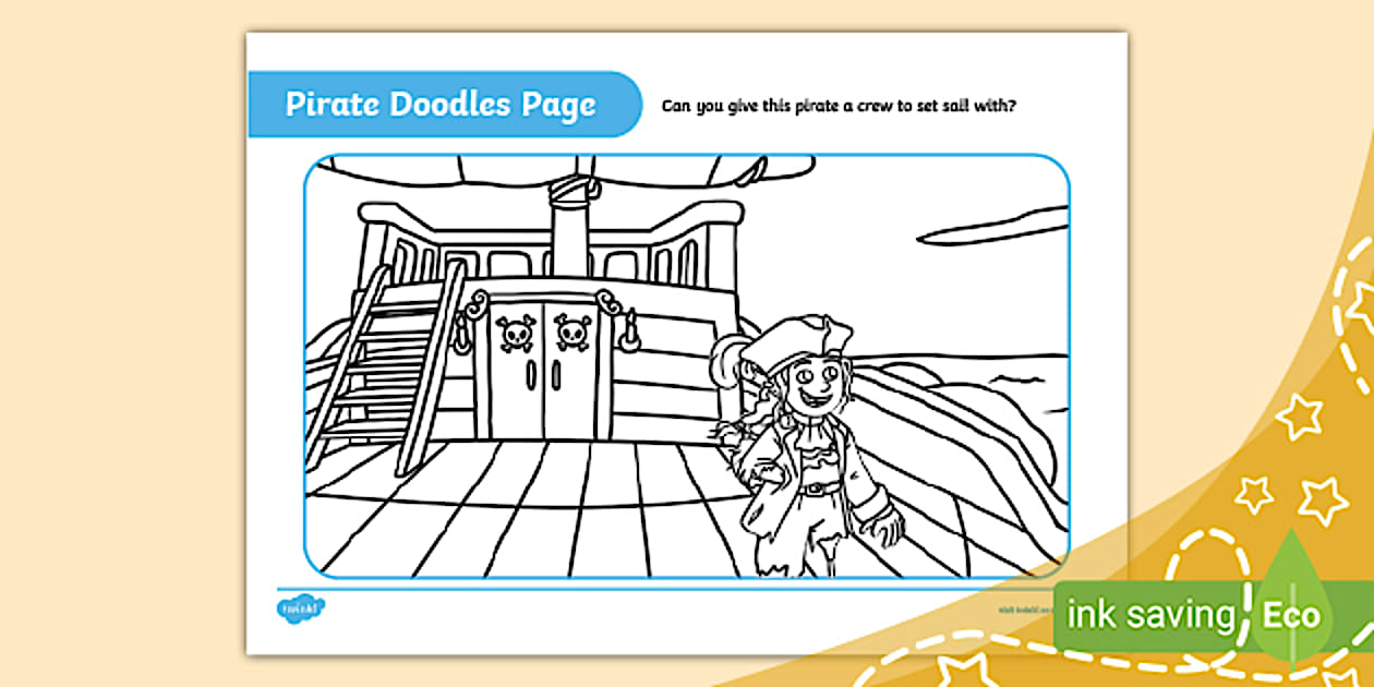 Pirate Doodle Page - Parent Resource (teacher made) - Twinkl