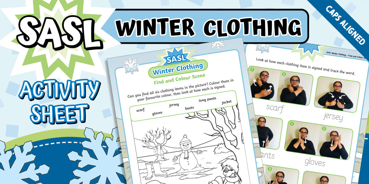 FP - SASL - Winter Clothing - Find and Colour - Activity Sheet