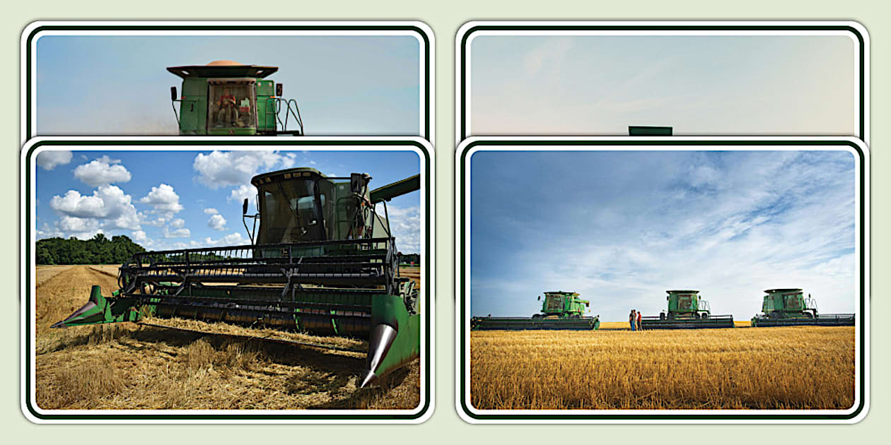 Combine Harvester Display Photos (teacher made) - Twinkl