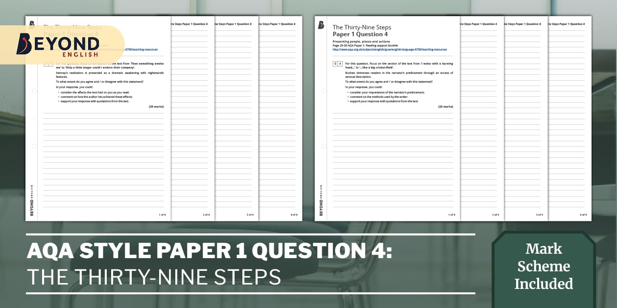 Language Paper 1 Question 4: The Thirty-Nine Steps Extracts