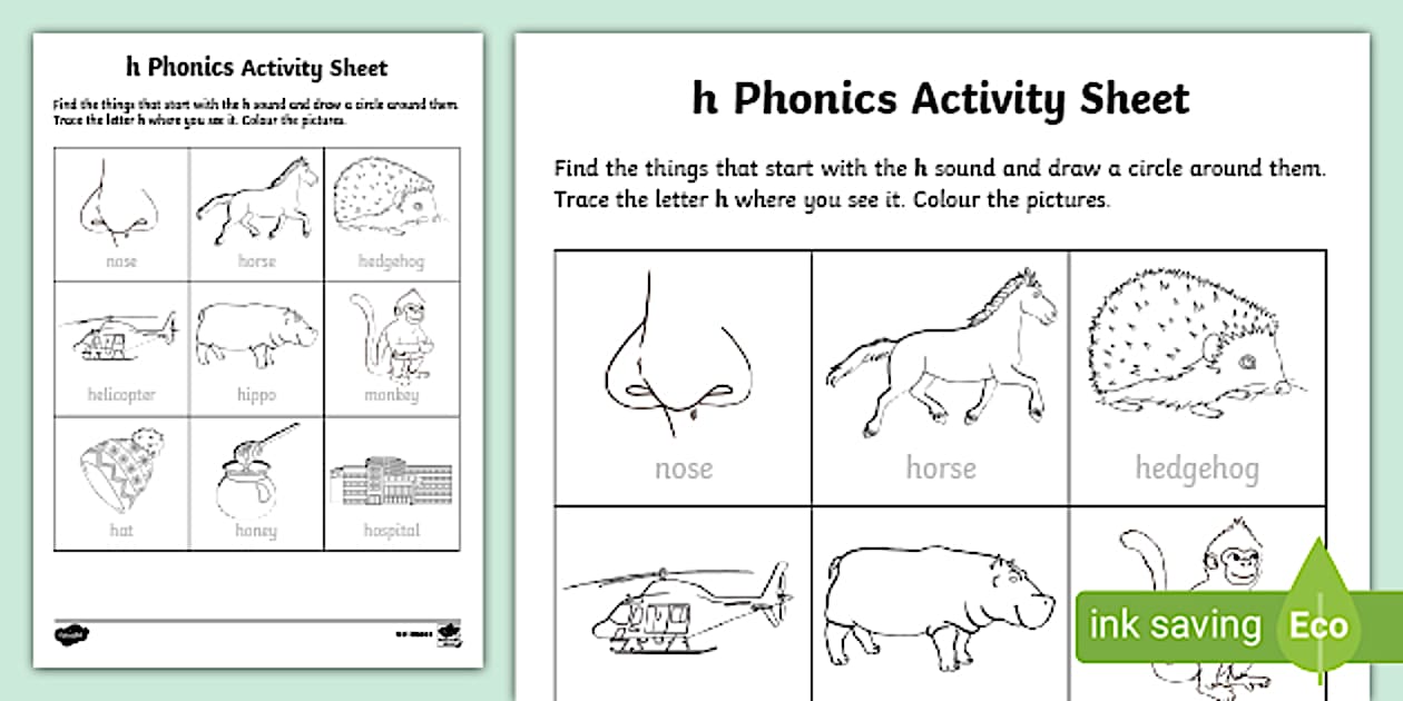 h Phonics Worksheet | Phonics Resources | Twinkl - Twinkl