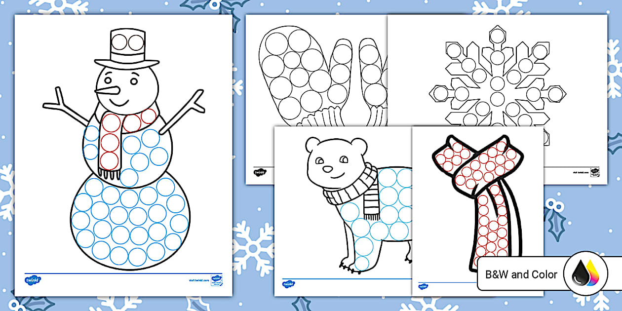 Winter Dot Marker Crafts (teacher made) - Twinkl