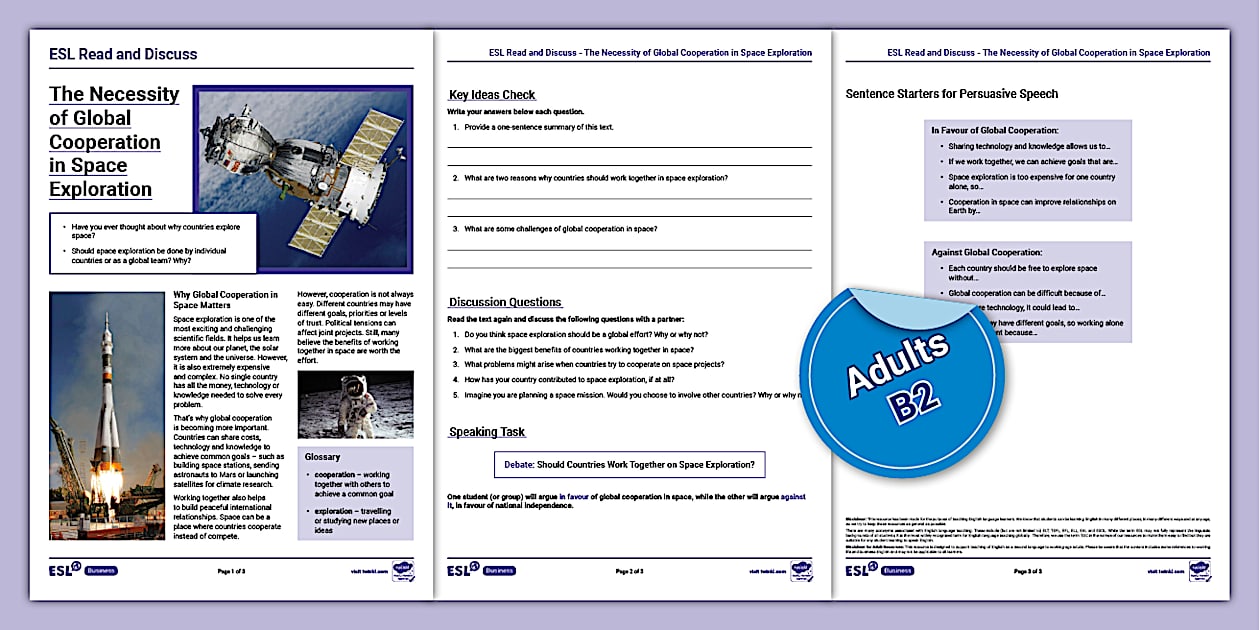 Global Cooperation in Space Exploration - ESL Read & Discuss