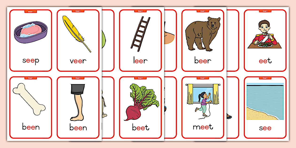 Graad 1 Klanke Flitskaarte ee - Twinkl