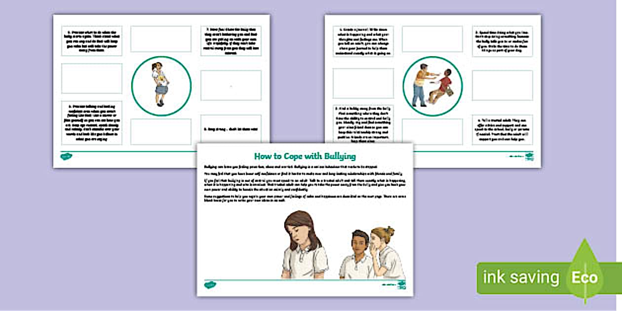 How to Cope with Bullying Worksheet (teacher made) - Twinkl