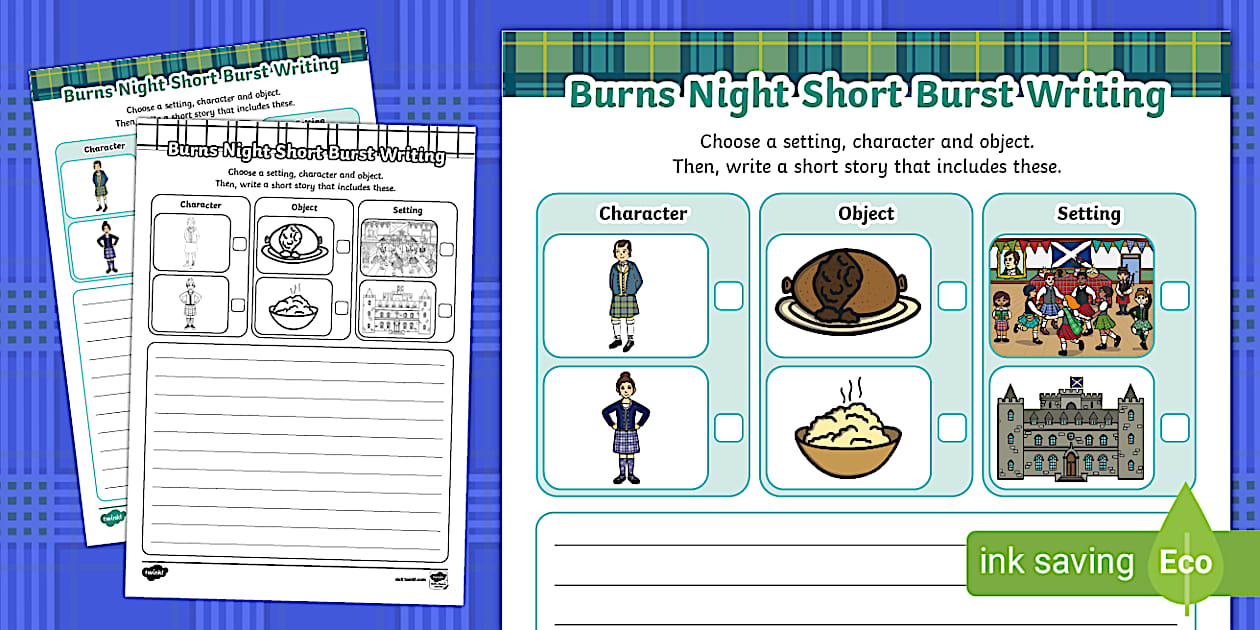 Burns Night Short Burst Writing (teacher made) - Twinkl