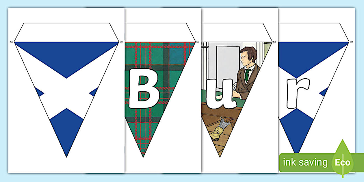 Burns Night Word Display Bunting - KS2 (teacher made)