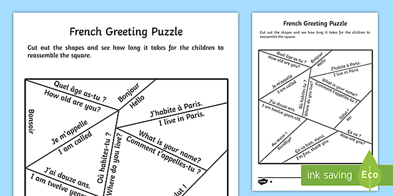 Editable French Phrases Puzzle (teacher made) - Twinkl