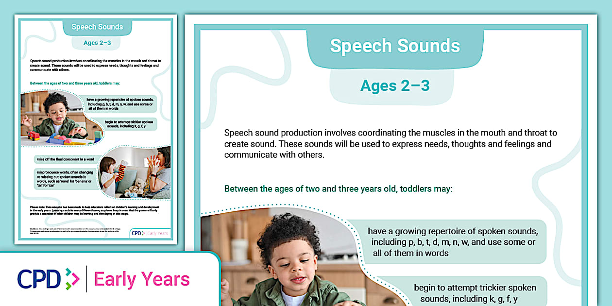 Speech Sounds (Ages 2–3) (Poster) | CPD (teacher made)