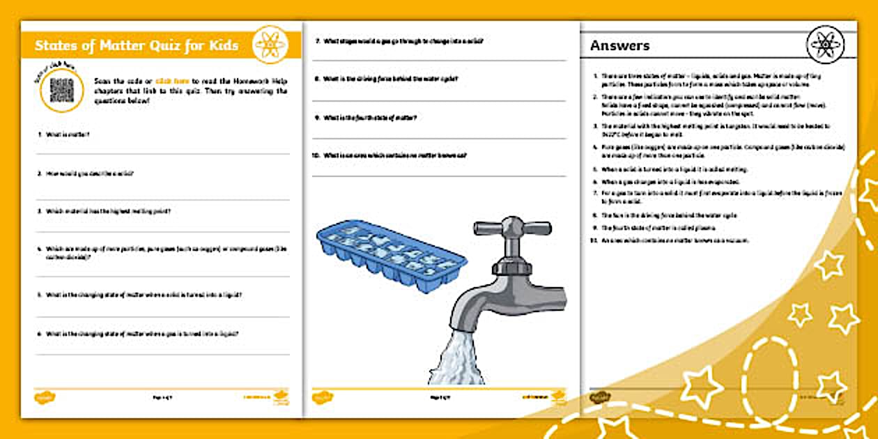 States of Matter Quiz for Kids - KS2 (teacher made) - Twinkl