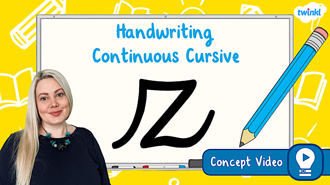 The Letter 'z' | Continuous Cursive Handwriting Concept Video