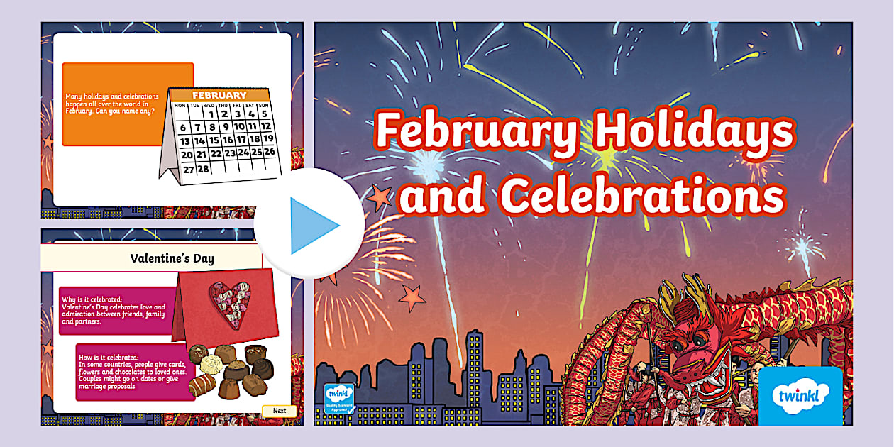 February Holidays and Celebrations PowerPoint
