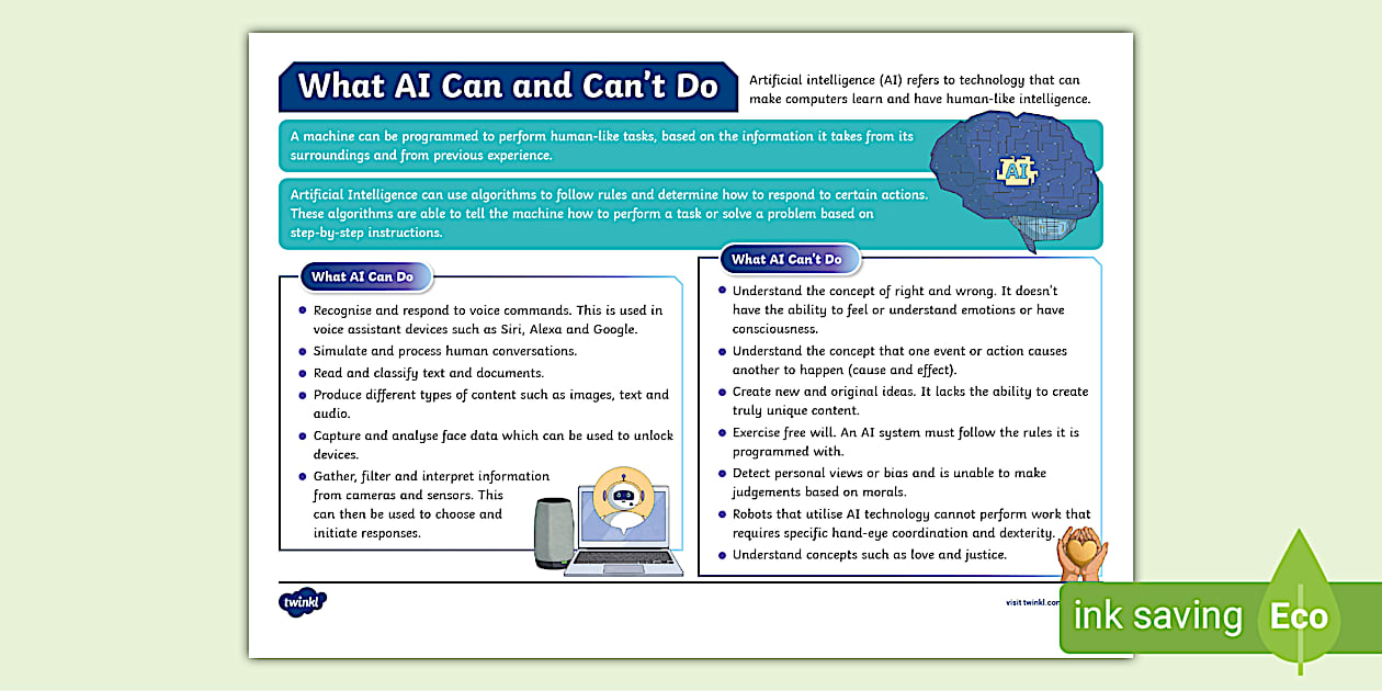What AI Can and Can’t Do Fact File - Twinkl - KS2 - Twinkl