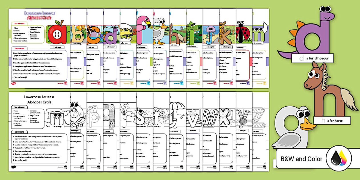 Lowercase Letters a-z Craft Activity Pack (teacher made)