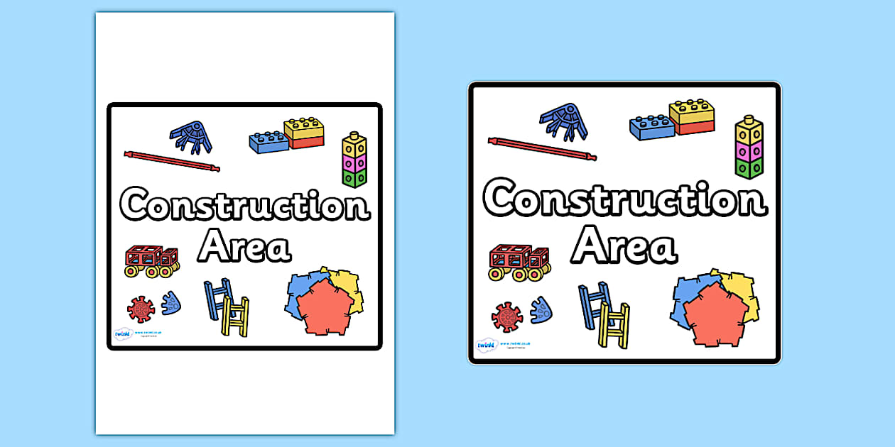 Editable Construction Area Sign (teacher made) - Twinkl
