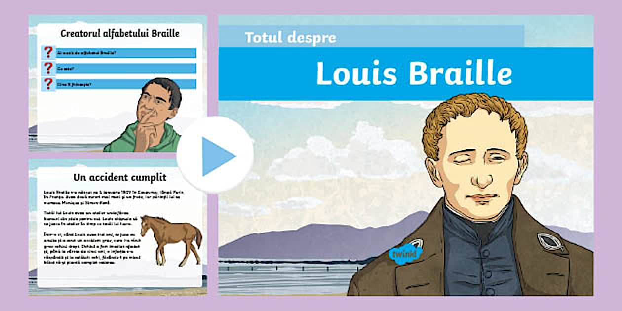 Louise Braille – Prezentare PowerPoint (teacher made)