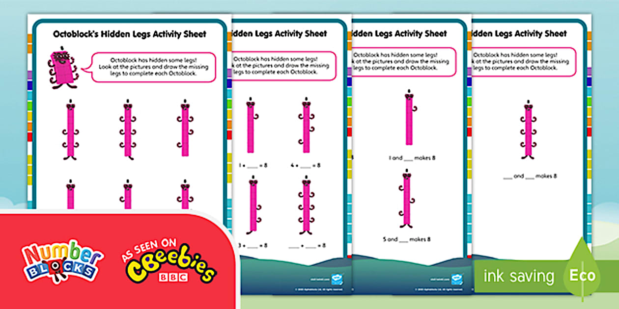 👉 Numberblocks: Making 8 Worksheet (teacher made)