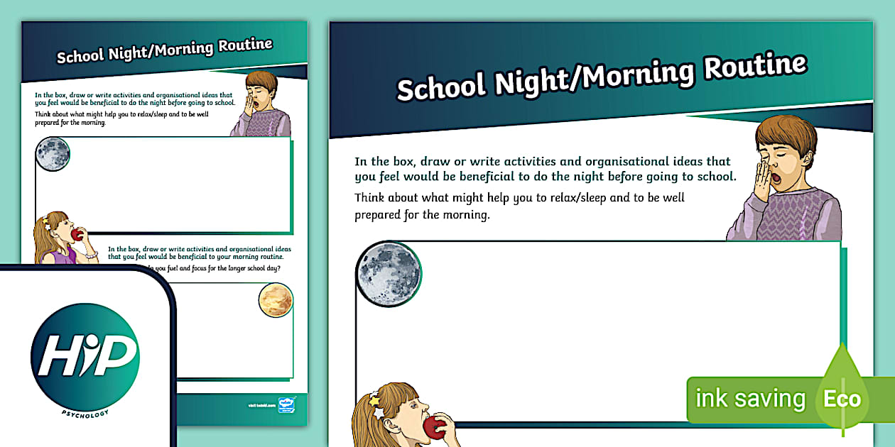 FREE! - School Night/Morning Routine Activity Sheet - Twinkl