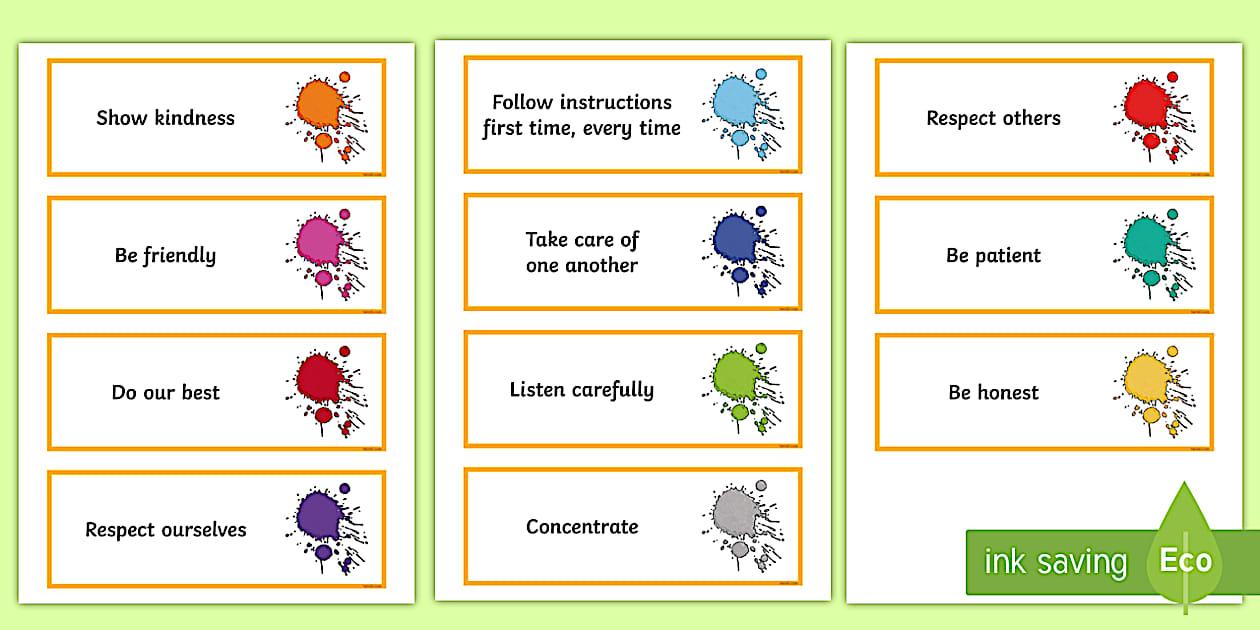 KS2 Art Themed Class Charter Cards