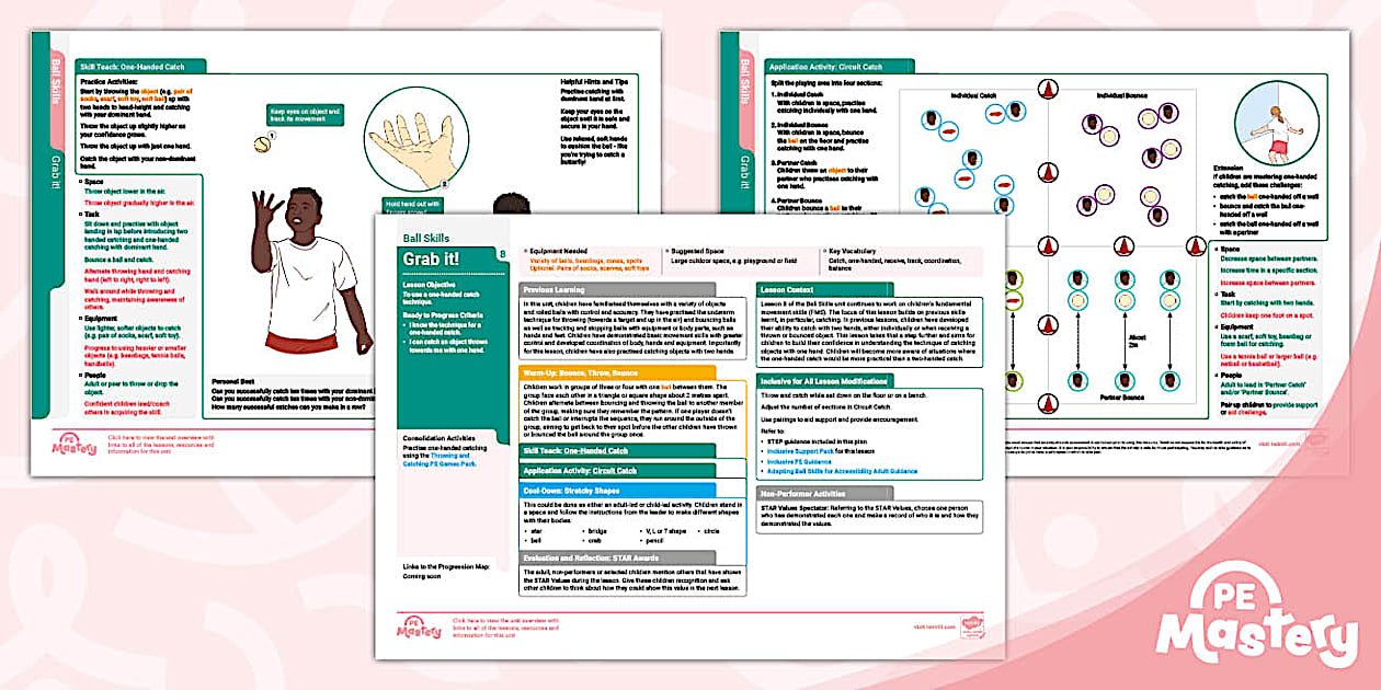 PE Mastery: Year 1 Ball Skills Lesson 8 - Grab It! - Twinkl