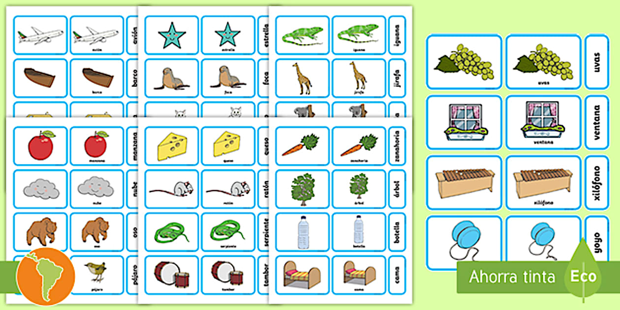 Tarjetas de palabras: Orden alfabético- Guía de trabajo