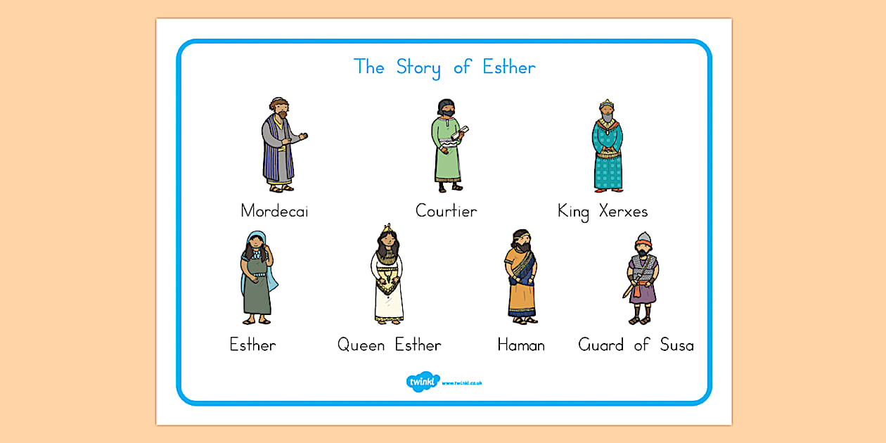 The Story of Esther Word Mat (teacher made) - Twinkl