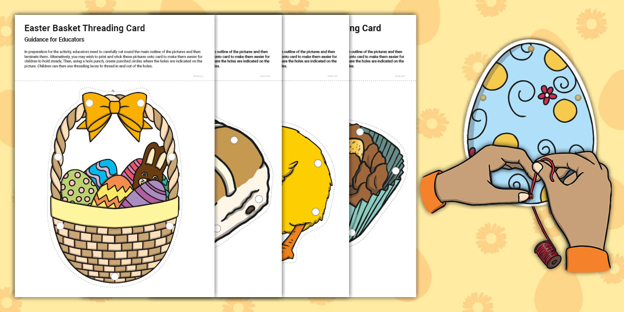 Easter Simple Threading Cards | Twinkl (teacher made)