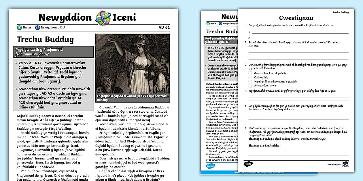 Newyddion Dyddiol: Trechu Buddug CC3 Uwch (teacher made)