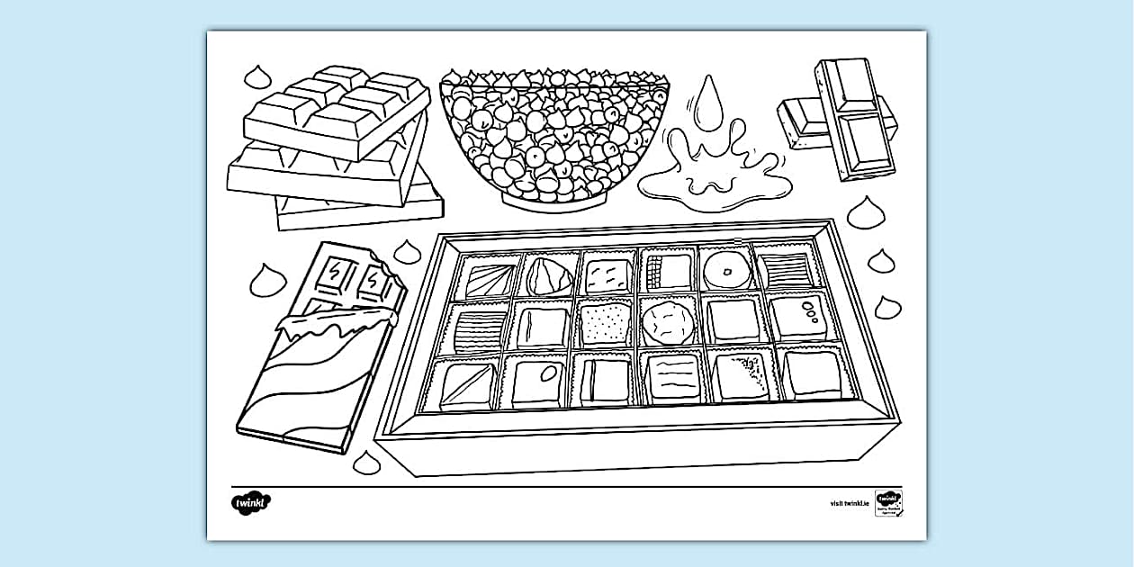 Chocolate Colouring Page - Twinkl Colouring - Twinkl