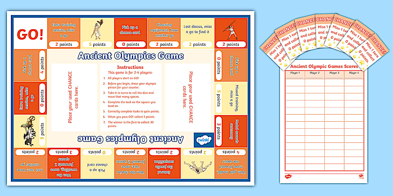 Ancient Olympics Boardgame (teacher made) - Twinkl