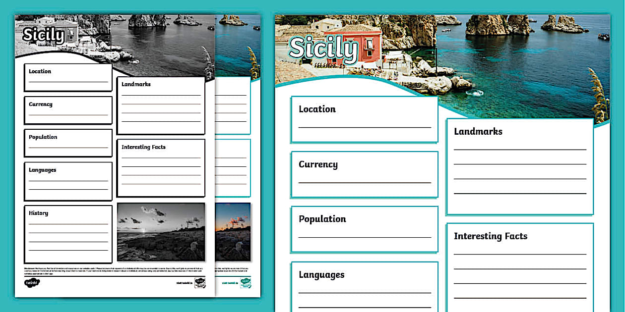 Sicily Fact File Template - Twinkl SESE