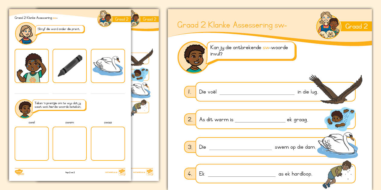Graad 2 Klanke Assesseering sw- (teacher made) - Twinkl