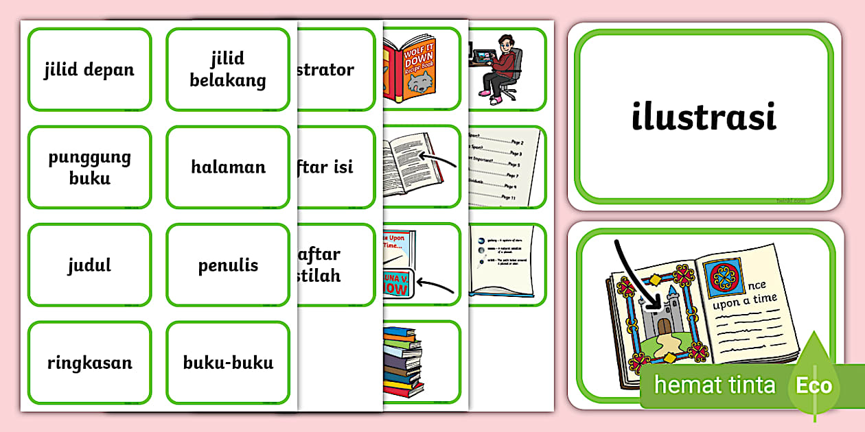 Worksheet Menjodohkan Bagian-Bagian Buku (teacher made)